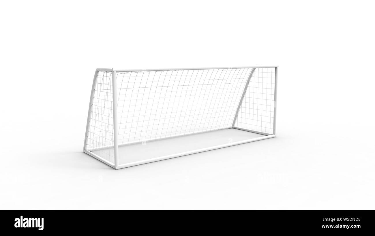 3D rendering of a football goal isolated in white studio background ...