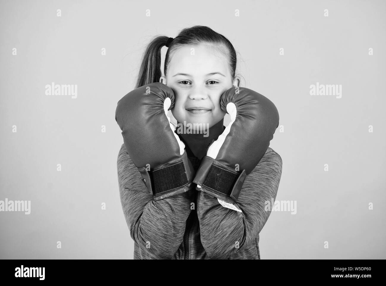 Boxer child in boxing gloves. Female boxer. Sport upbringing. Boxing ...
