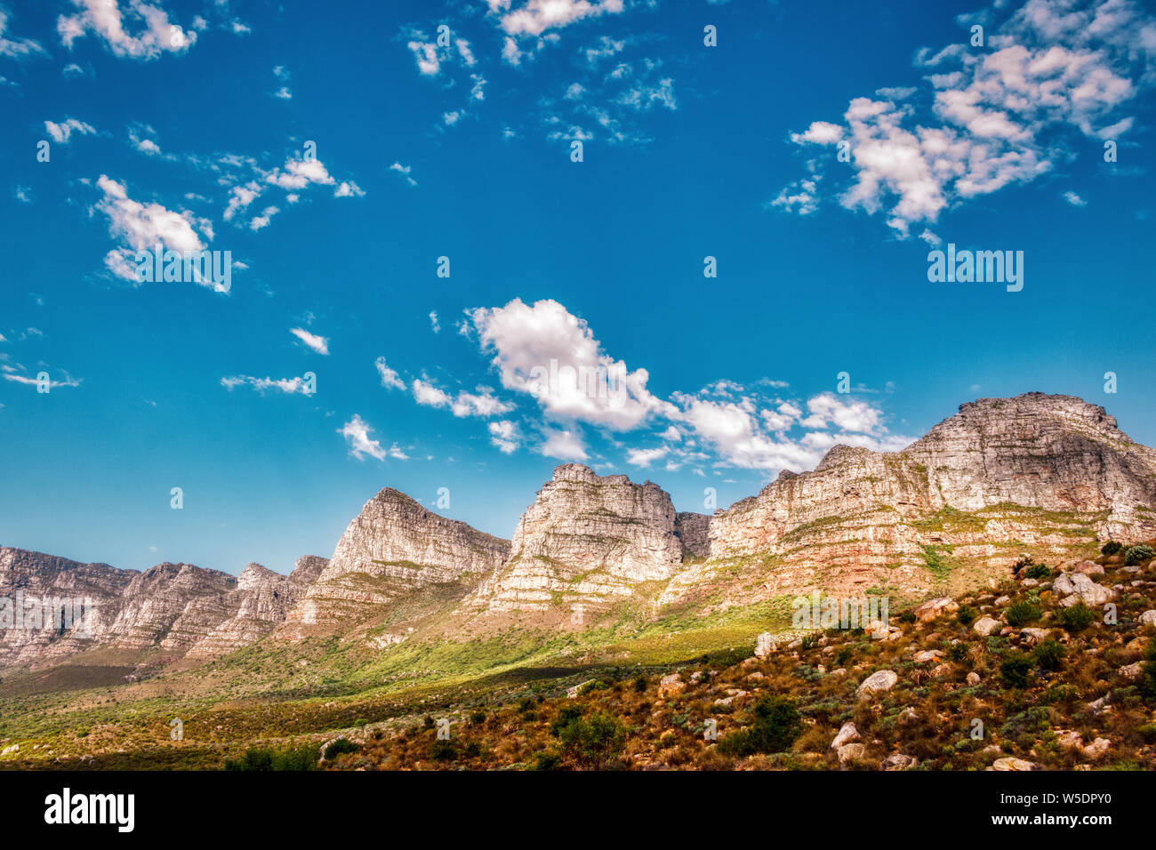 Cape Town, South Africa: Looking up at the rock formations of the ...