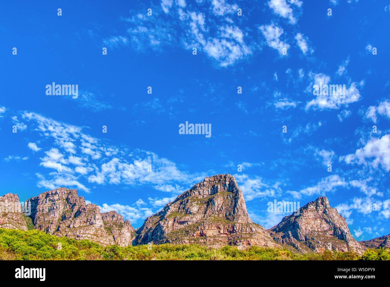 Cape Town, South Africa: Looking up at the rock formations of the ...