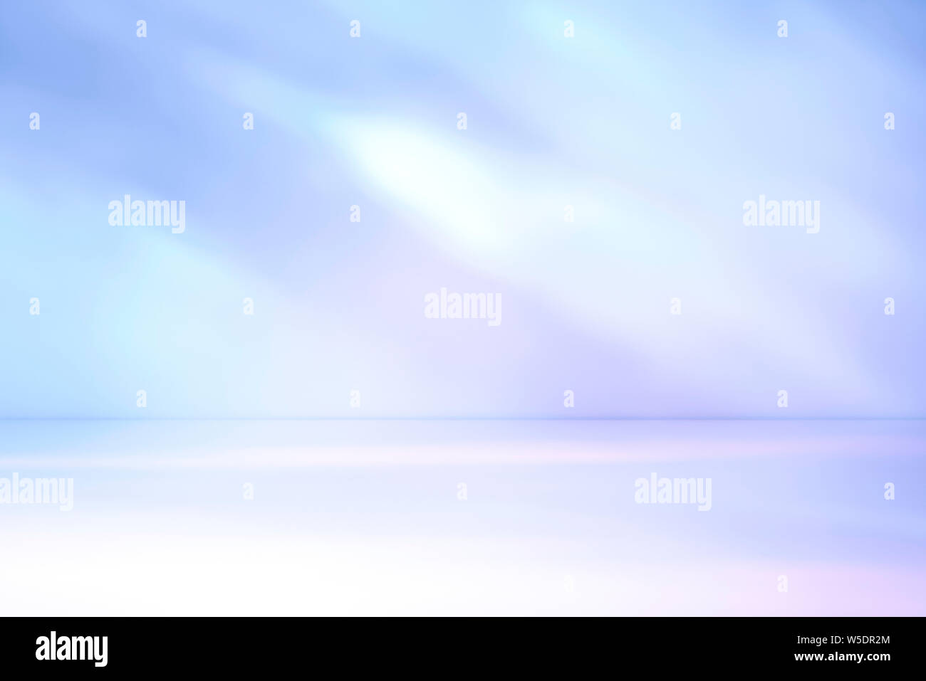 Beams of muted purple and blue light shining on a wall at an oblique ...