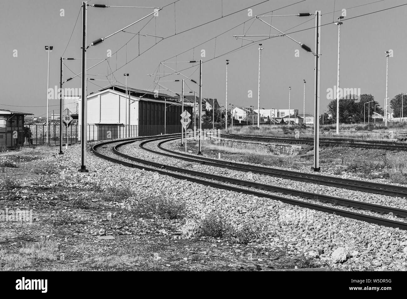 Rail tracks portugal Black and White Stock Photos & Images - Alamy