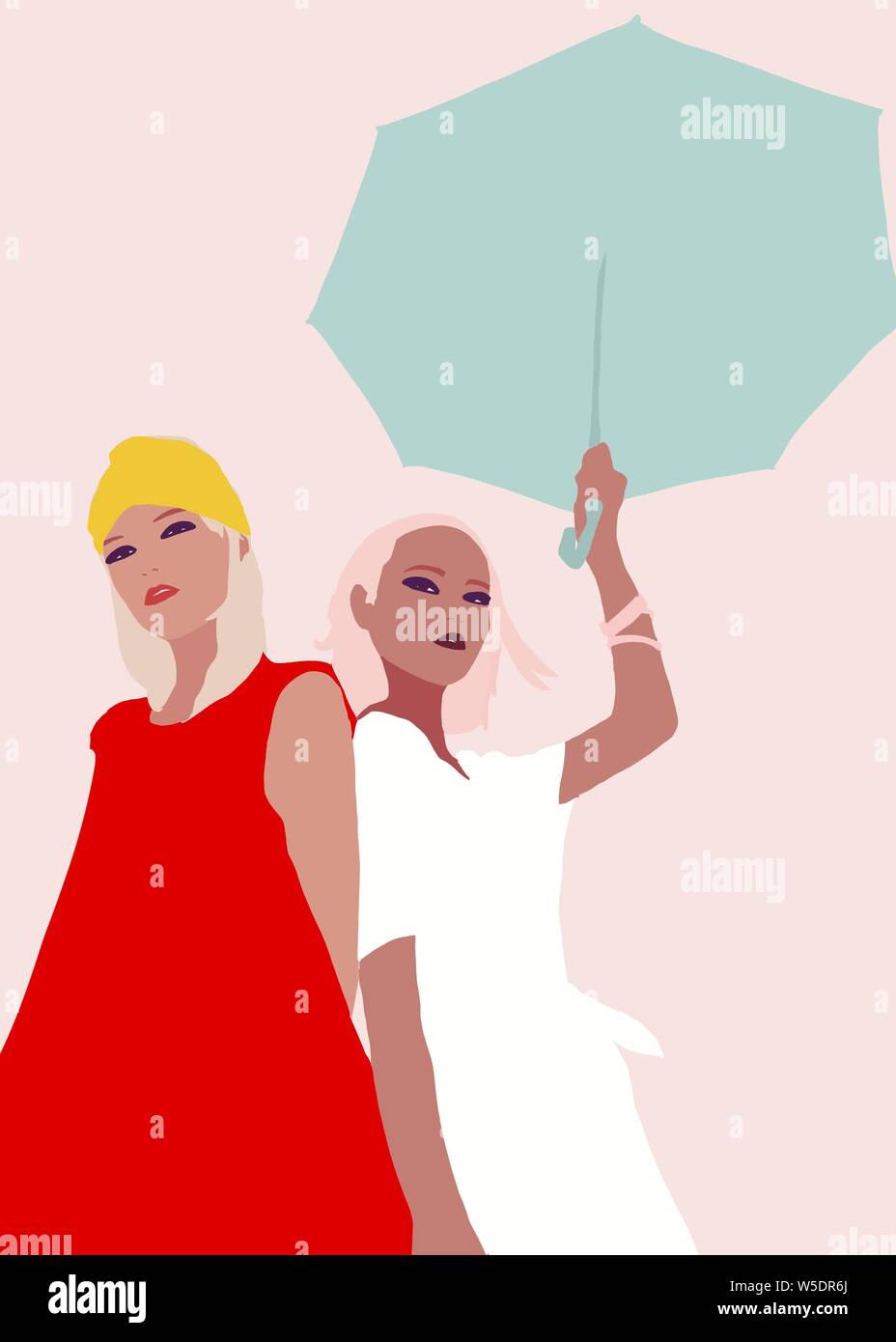 Illustration Make up on different races of trendy girl or women ...