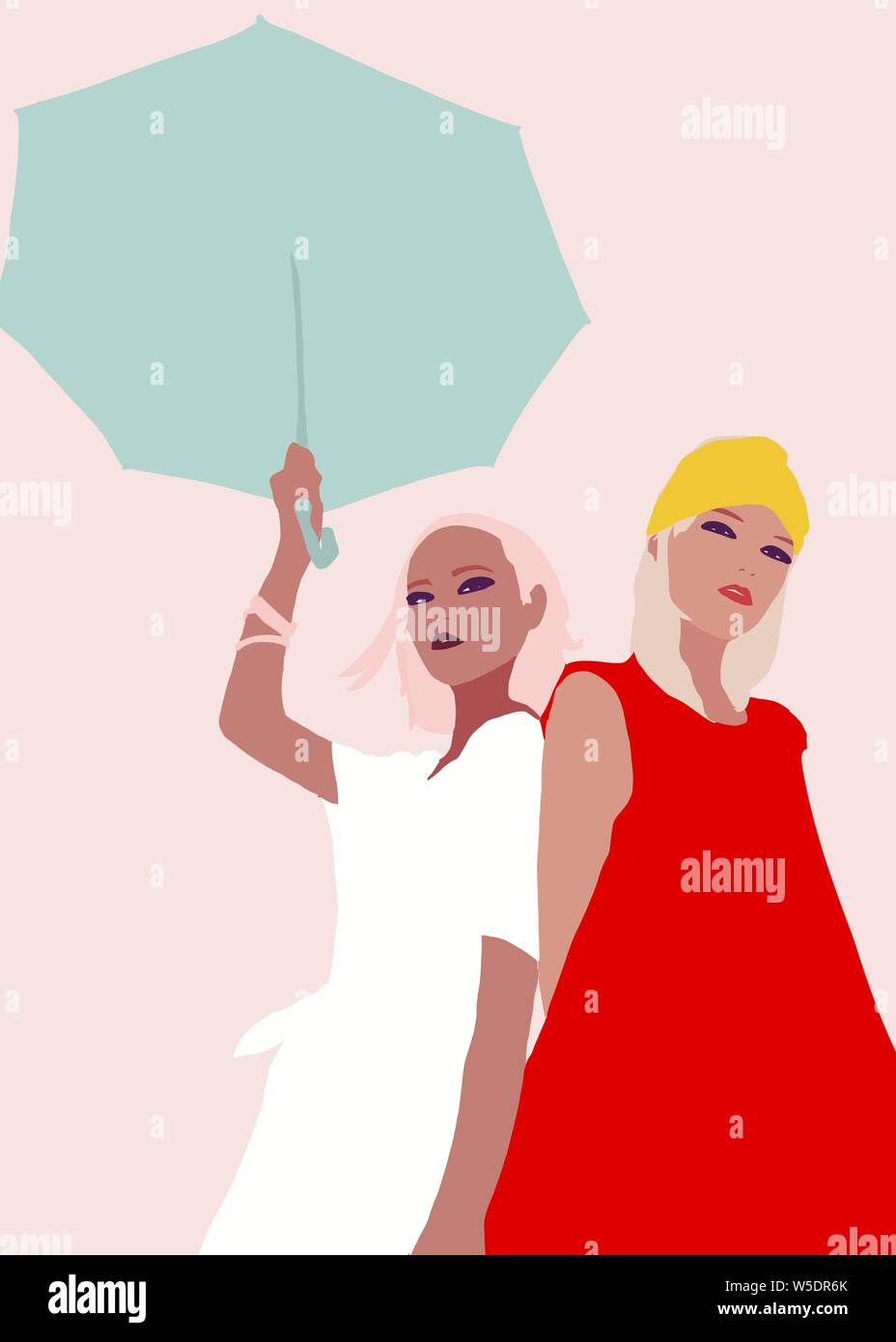 Illustration Make up on different races of trendy girl or women ...