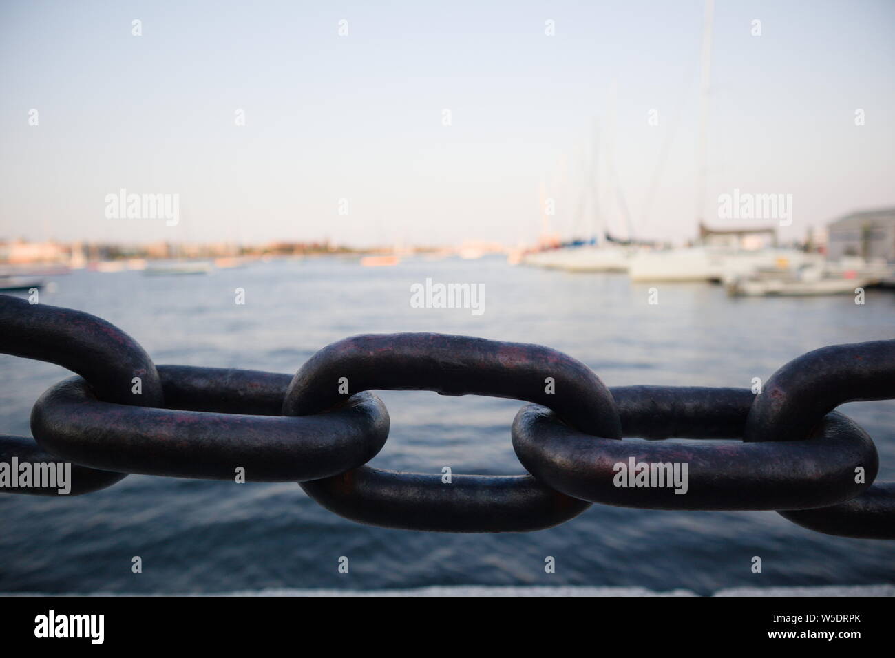 Large Chain Overlooking Ocean Stock Photo - Alamy
