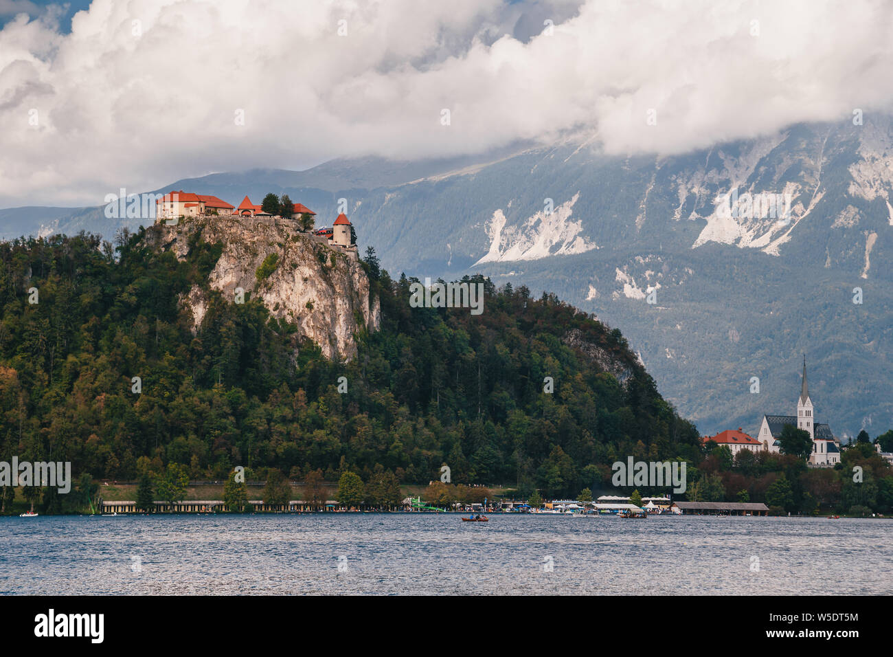 Close up view of the Bled Castle, the Bled city, St. Martin's Parish ...