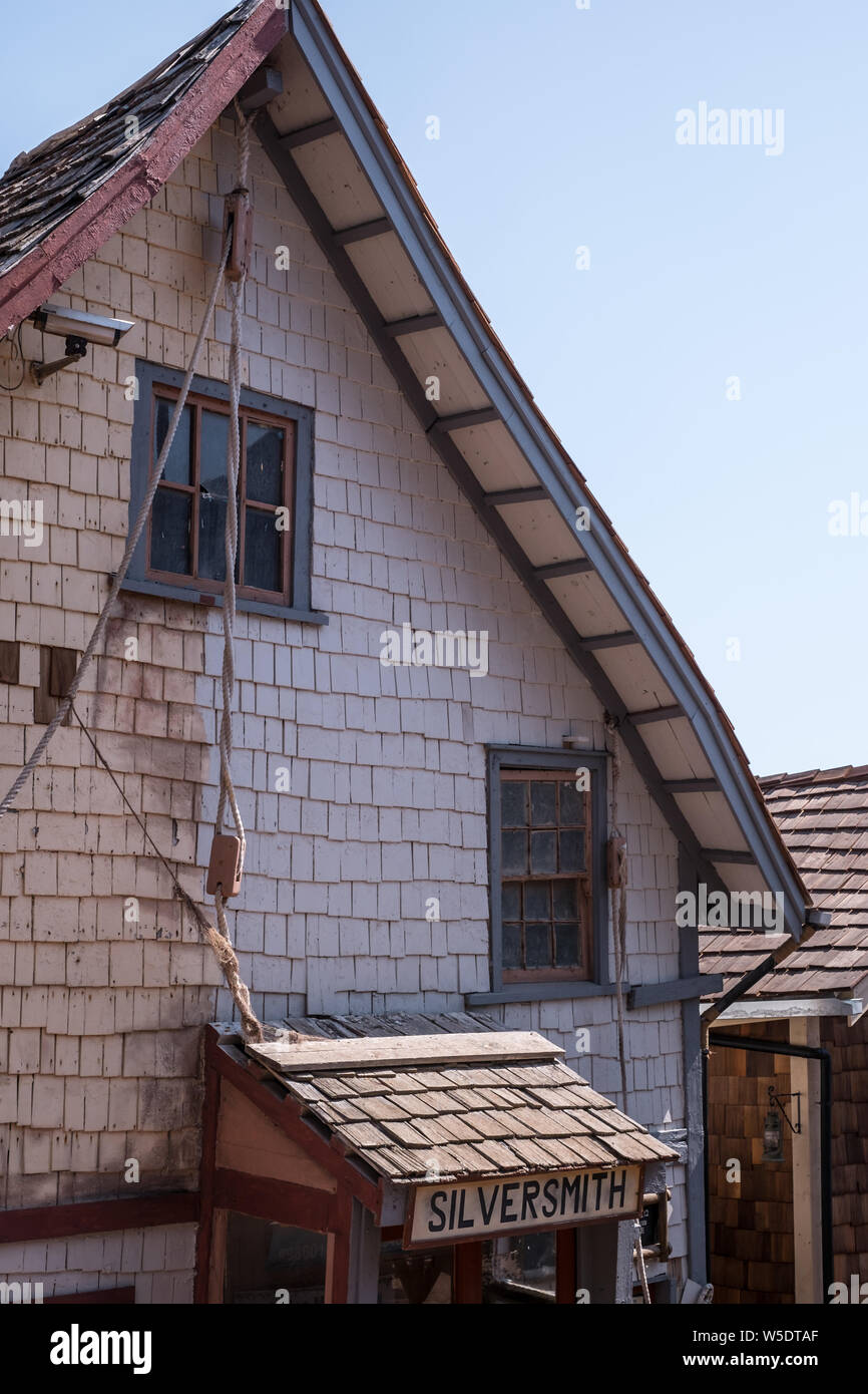 Popeye Village, Malta - July 19, 2019. Interior of the Popeye village ...