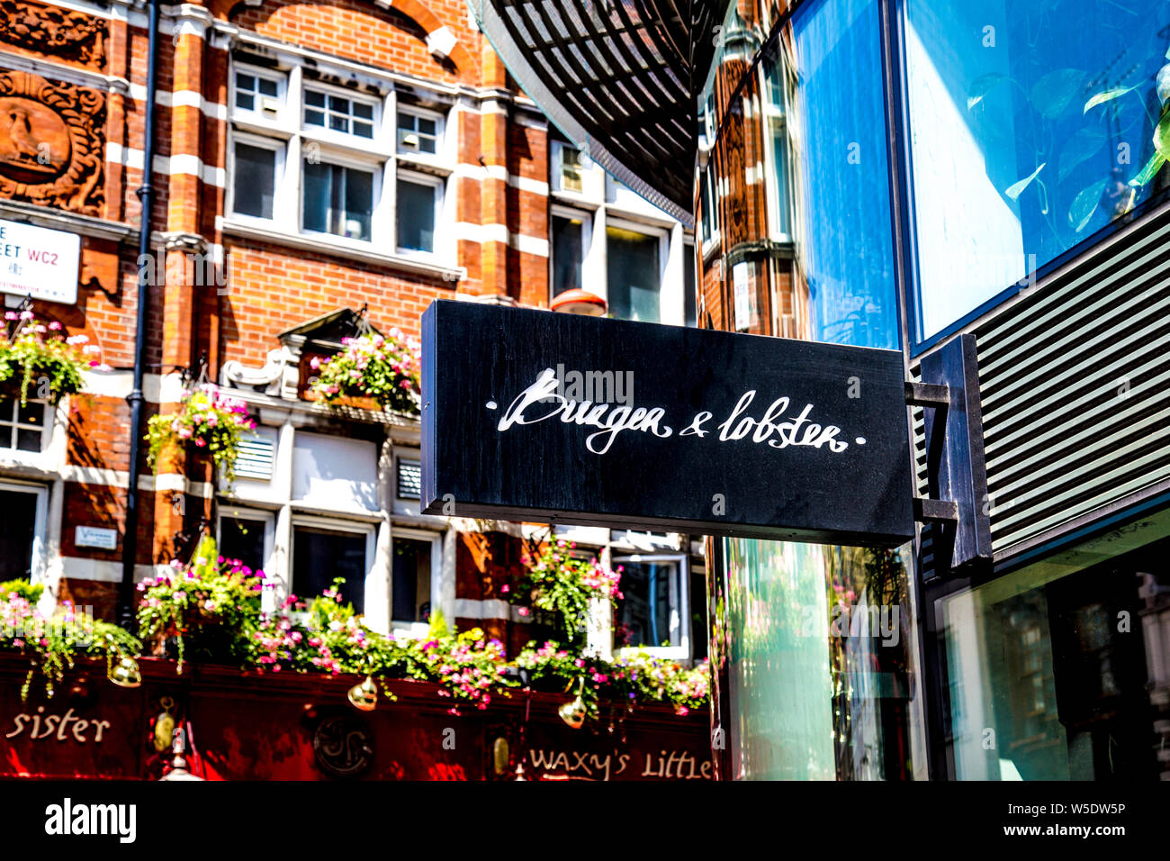 Sign for Burger & Lobster restaurant, London, UK Stock Photo - Alamy