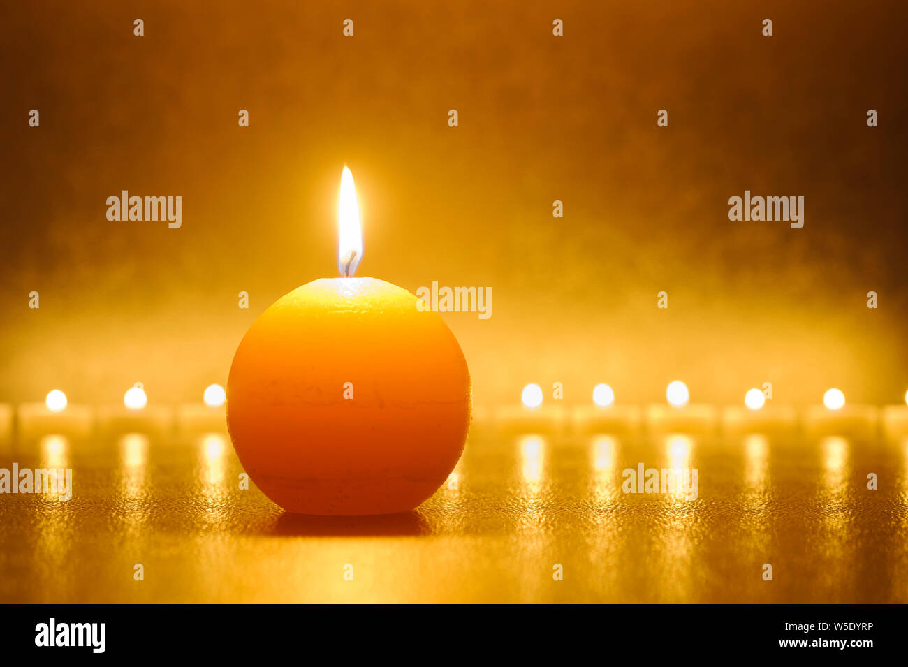 spiritual Zen garden with candle lights Stock Photo - Alamy