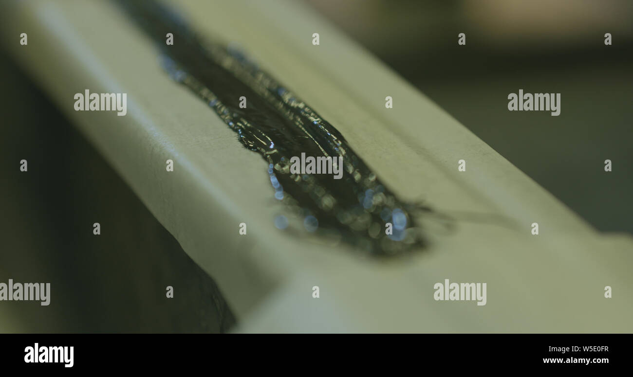 filling reinforcement groove in concrete countertop Stock Photo - Alamy