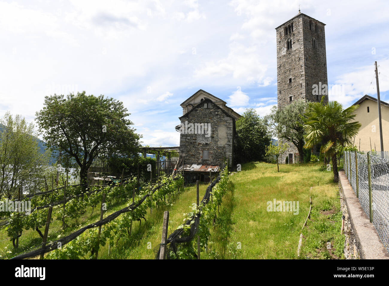 Church of San Quirico in Minusio, Locarno, Ticino, Switzerland Stock ...