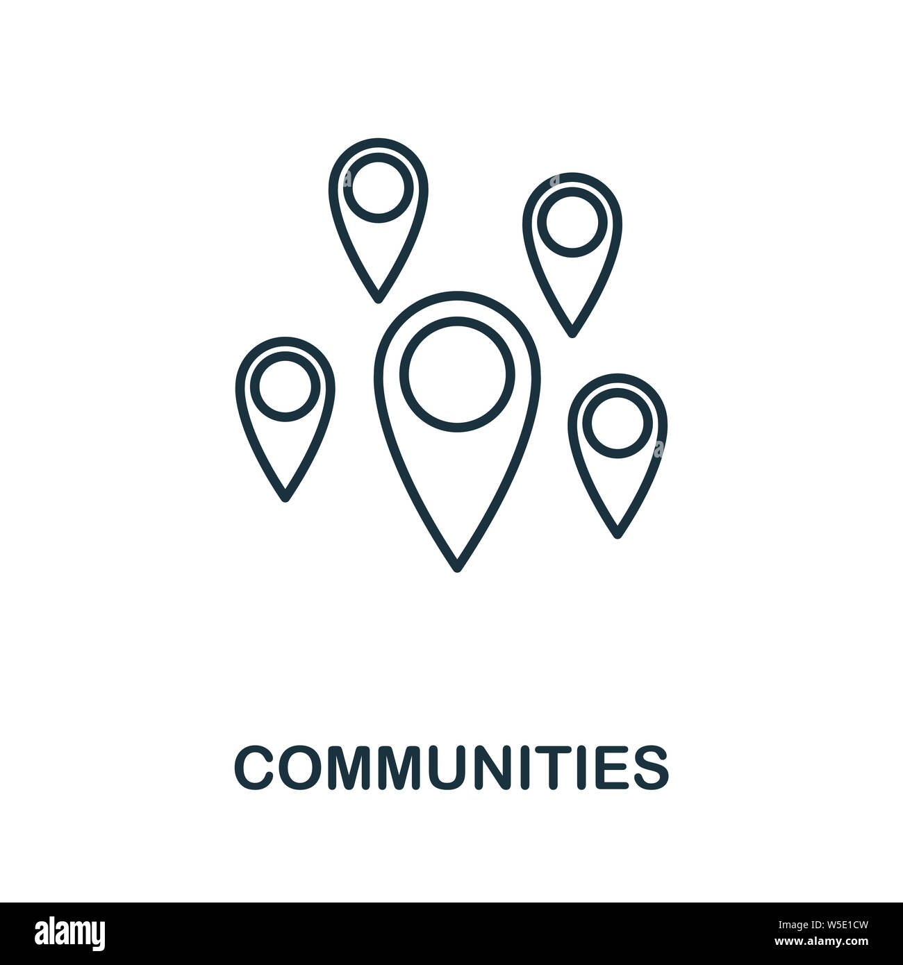 Communities outline icon. Thin line style from icons collection. Pixel ...