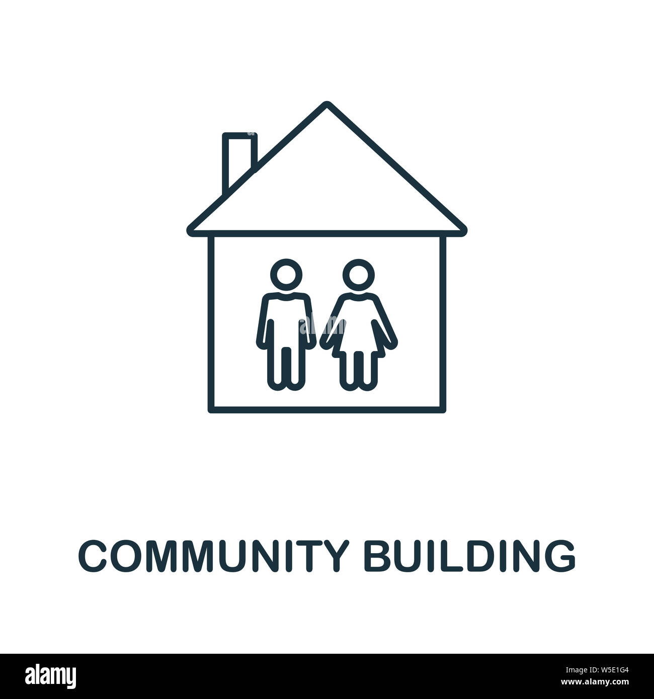 Community Building outline icon. Thin line style from icons collection ...
