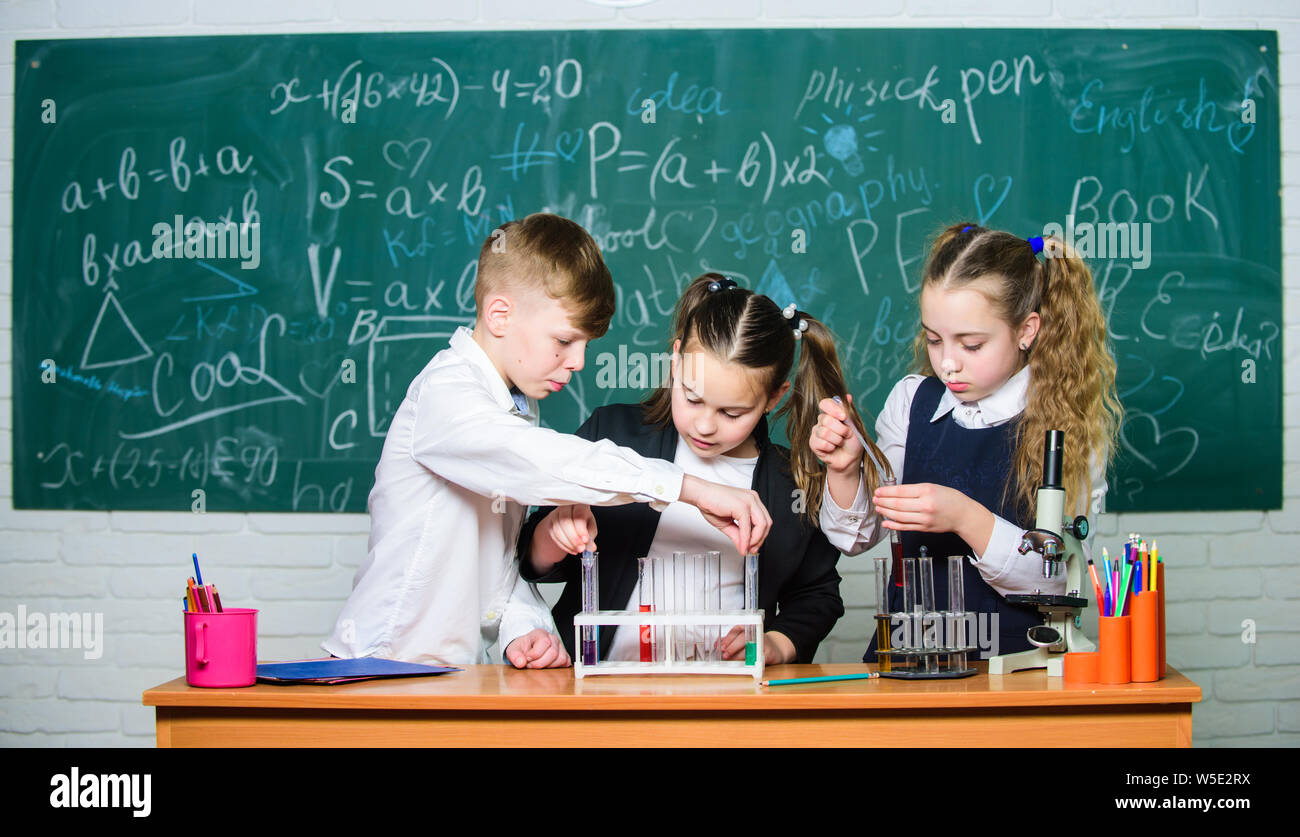 Test tubes with colorful liquid substances. Study of liquid states ...