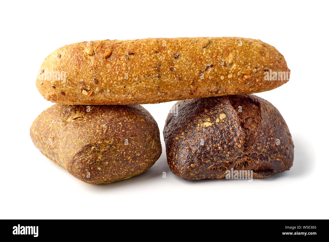 Varieties of bread buns on white background Stock Photo - Alamy