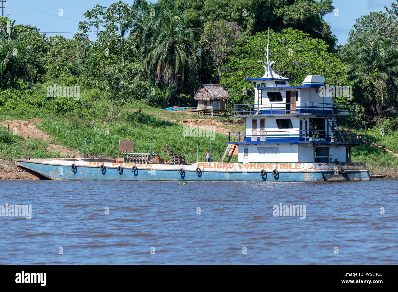 Water transportation on the Peruvian Amazon Stock Photo - Alamy