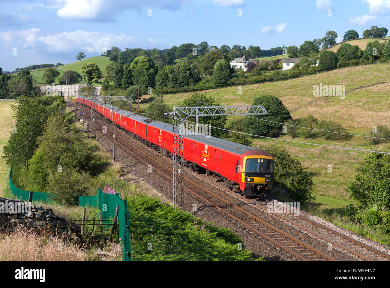 3 Royal mail class 325 electric freight units passing Birk Hagg ...