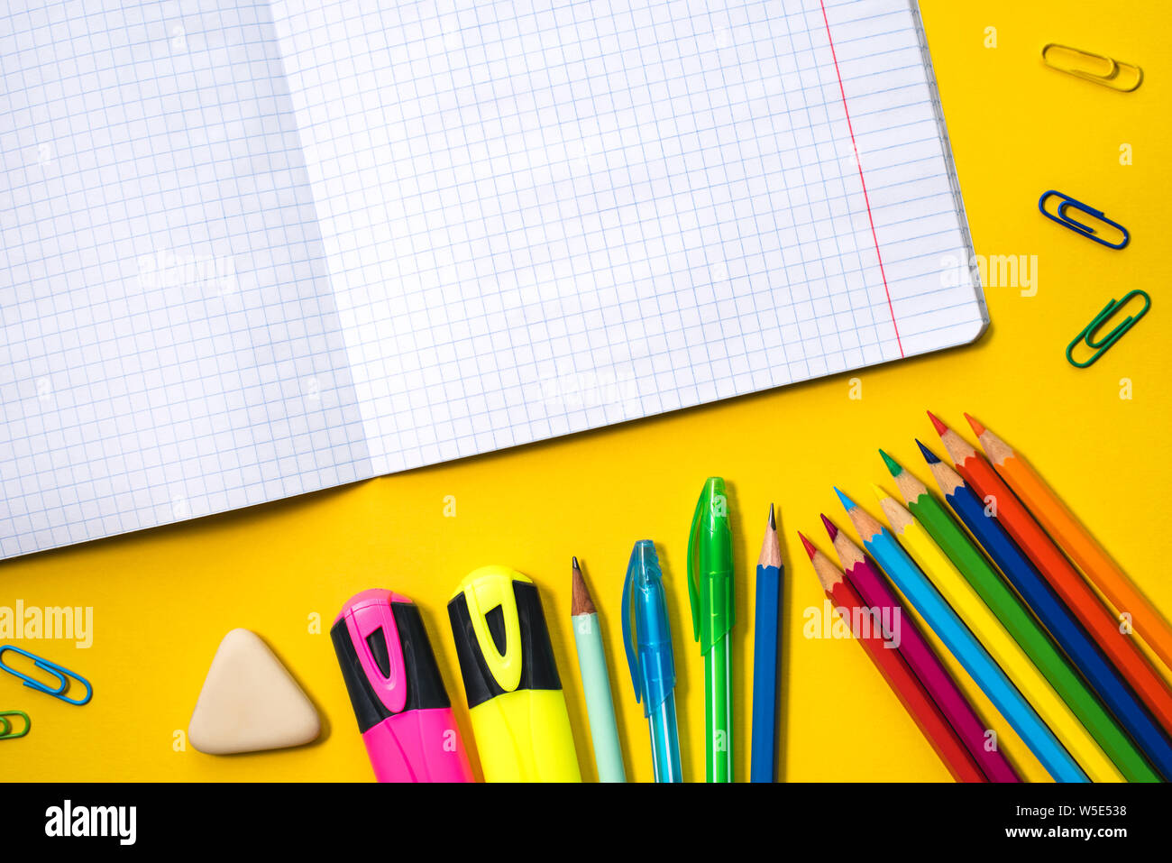 School supplies exercise book hi-res stock photography and images - Alamy