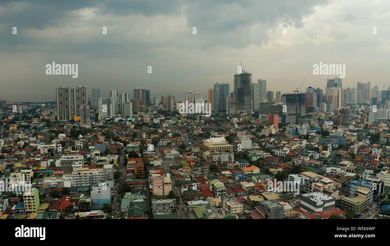 Manila city, the largest metropolis of Asia with skyscrapers and modern ...
