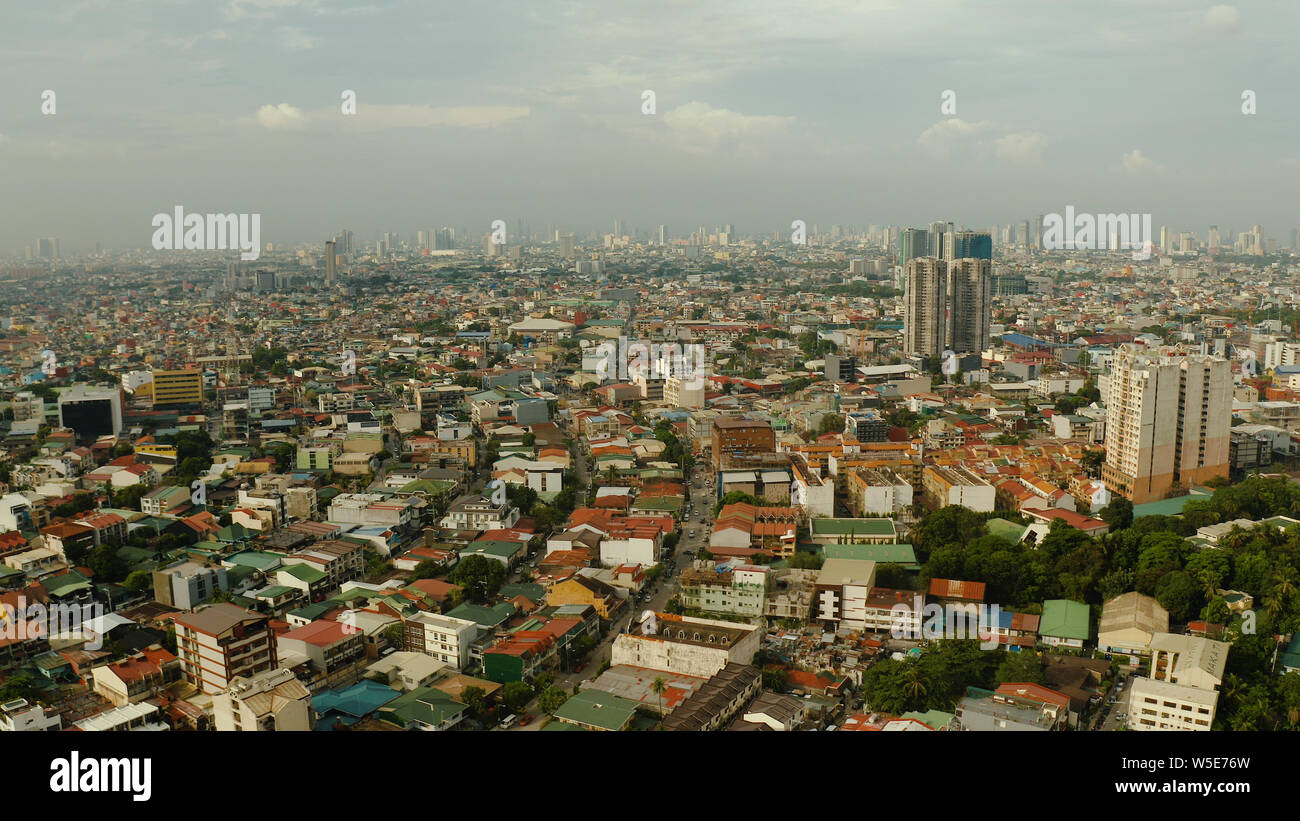 Manila city with skyscrapers, modern buildings and Makati business ...