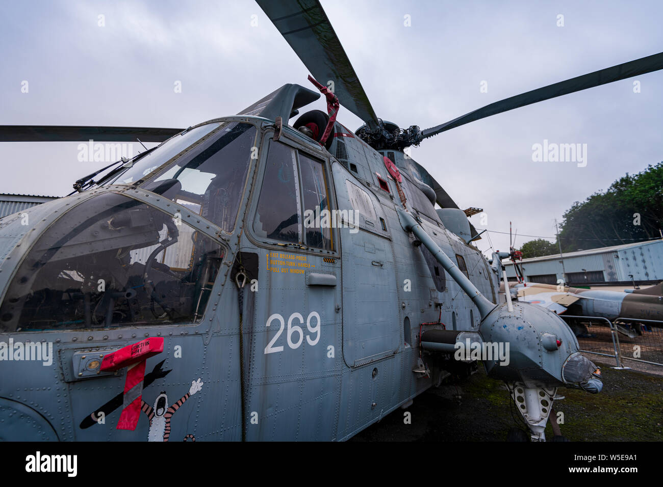 DONCASTER, UK - 28TH JULY 2019: Close up of the famous Westland WS-61 ...