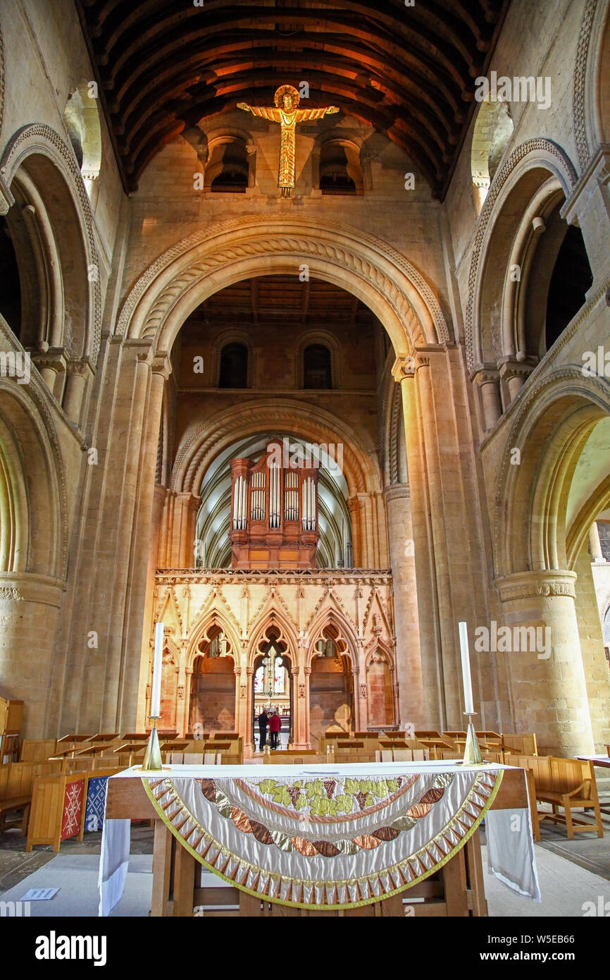 The altar, and 'Christus Rex' sculpture by Peter Ball, in the Nave of ...