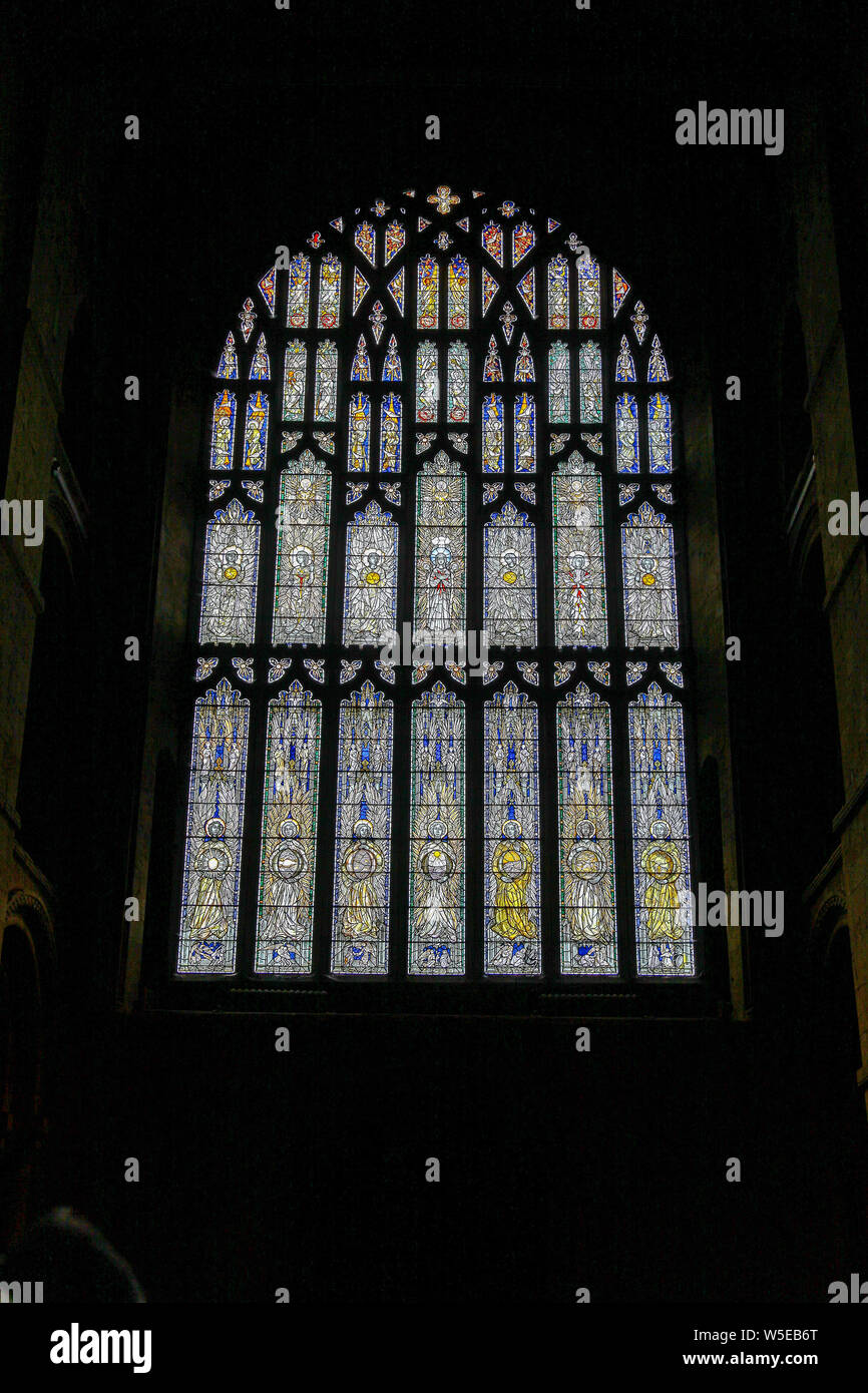The stained glass Angel window in the Cathedral Church of Southwell ...