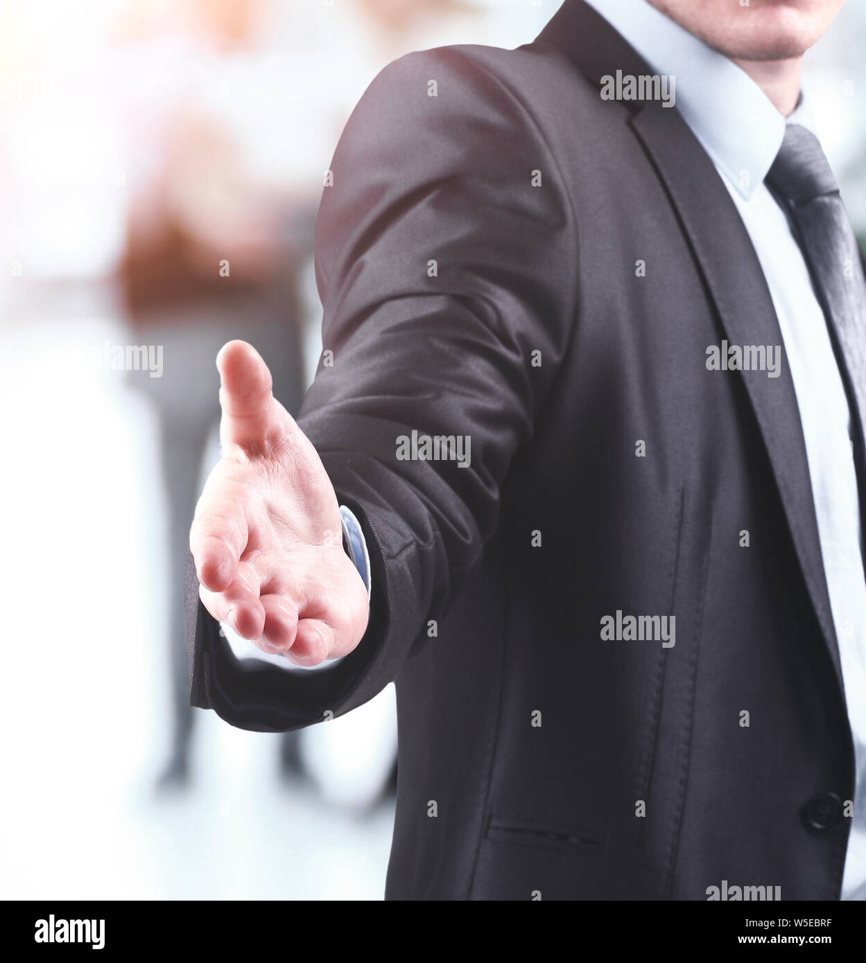 The businessman. Hand for a handshake. The conclusion of the ...