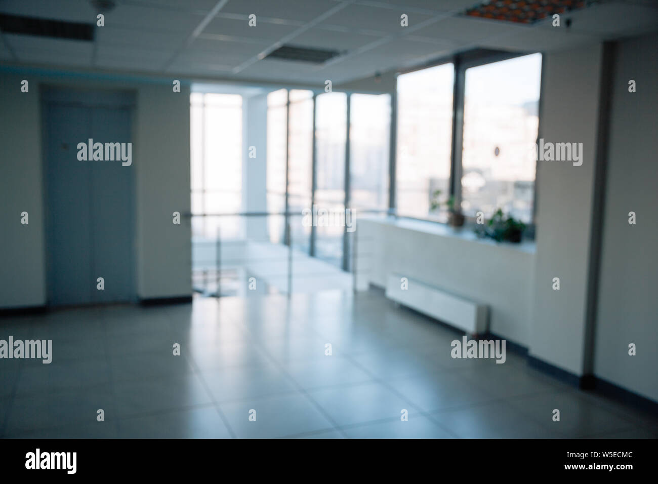 empty lobby in a modern business center. photo with copy space Stock ...