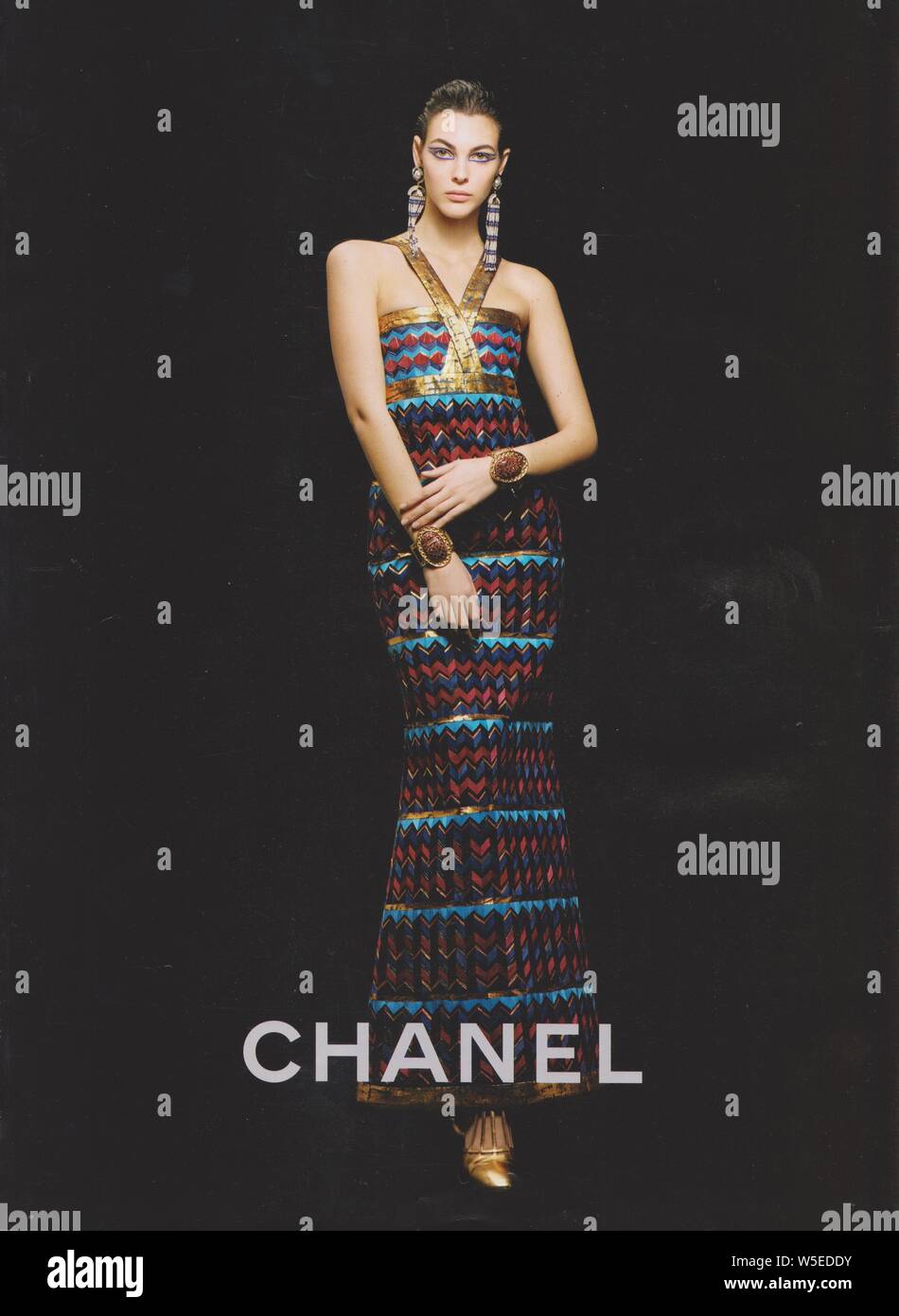poster advertising CHANEL with Vittoria Ceretti in paper magazine from ...