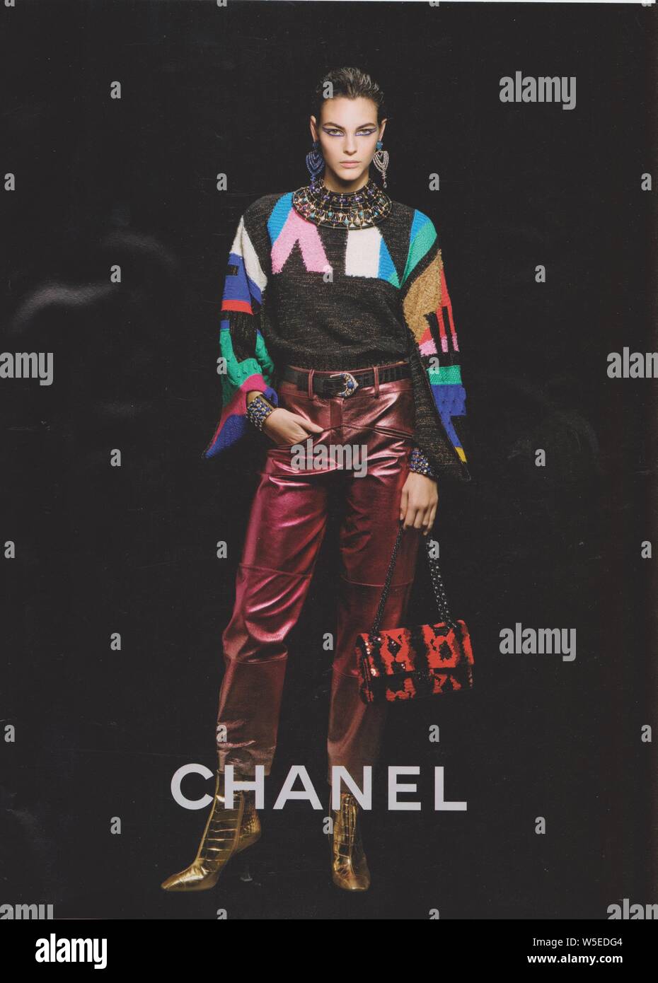 poster advertising CHANEL with Vittoria Ceretti in paper magazine from ...