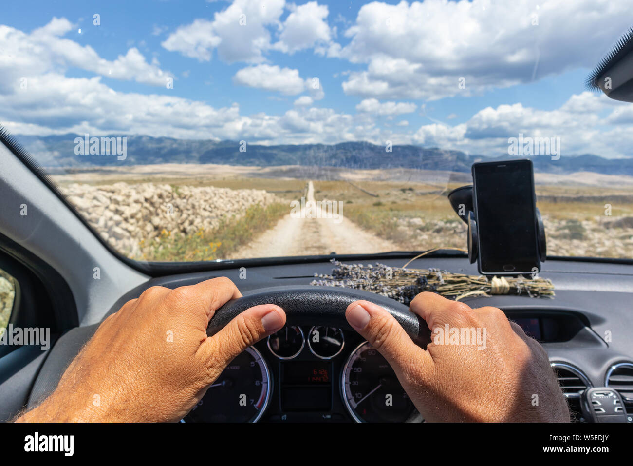 Car front view driver hi-res stock photography and images - Alamy
