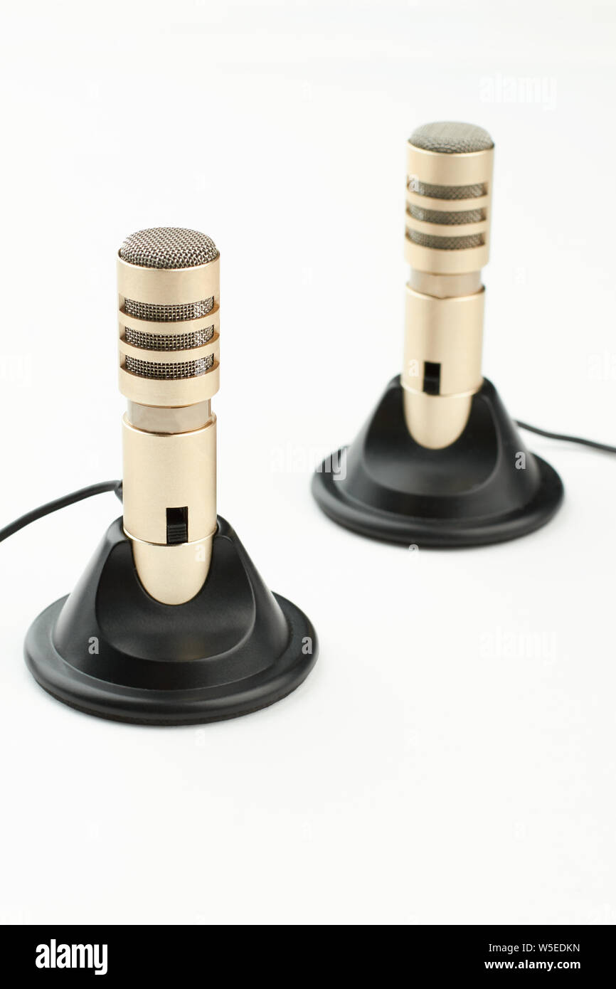 Mini stereo condenser microphones Stock Photo - Alamy
