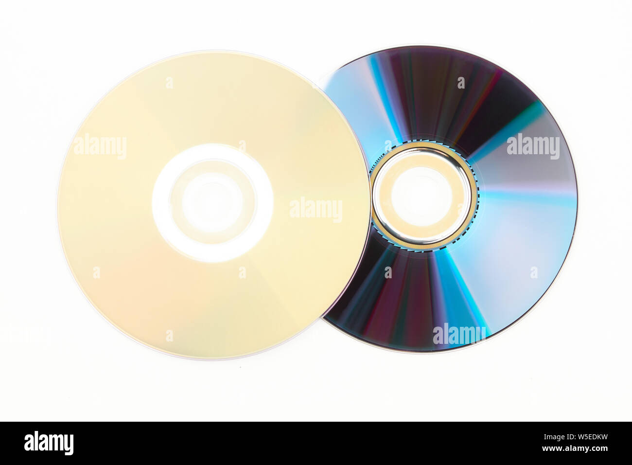 Two compact discs on white background Stock Photo - Alamy