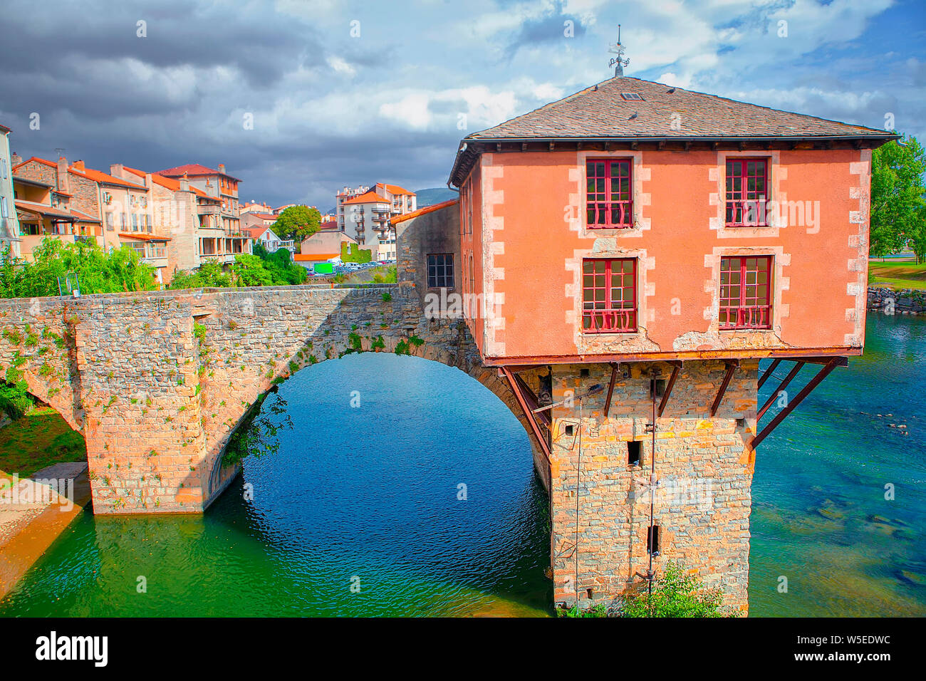 house built above river Stock Photo - Alamy