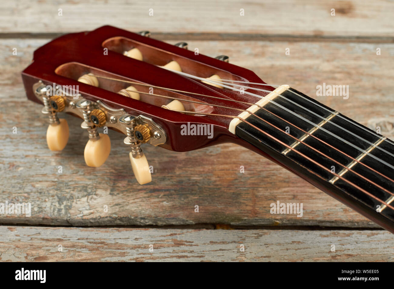 Head of acoustic guitar close up Stock Photo - Alamy