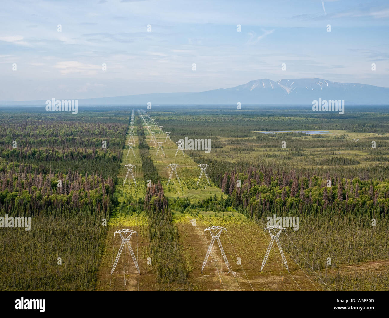Electric Power Transmission Lines Near High Resolution Stock ...