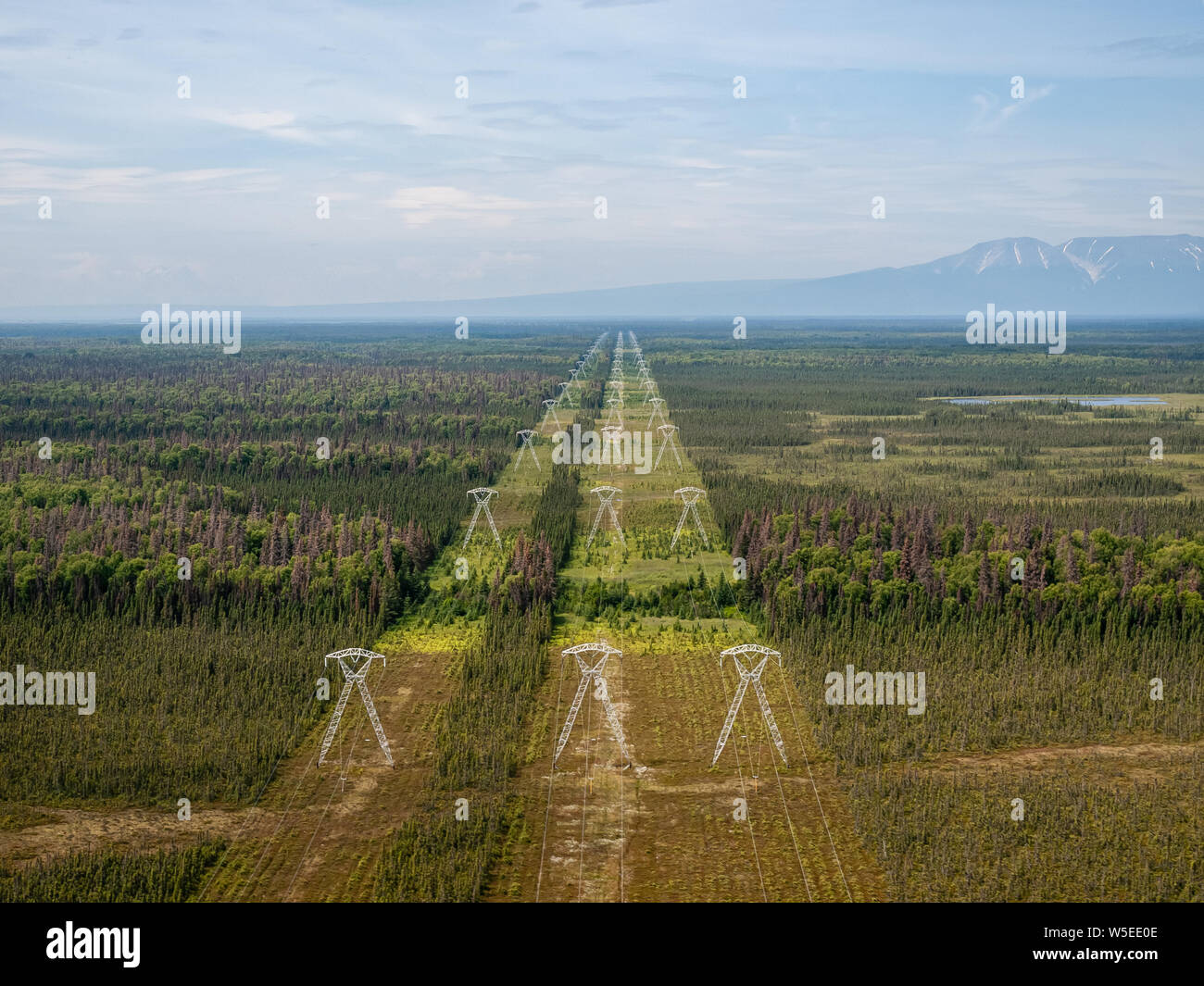 Electric power transmission lines near hi-res stock photography and ...