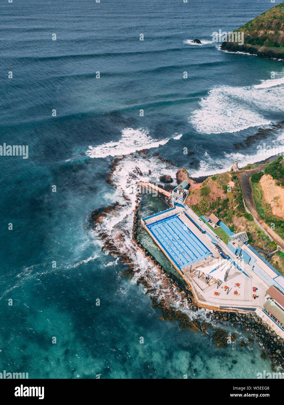 Dunedin saltwater pool from above Stock Photo - Alamy