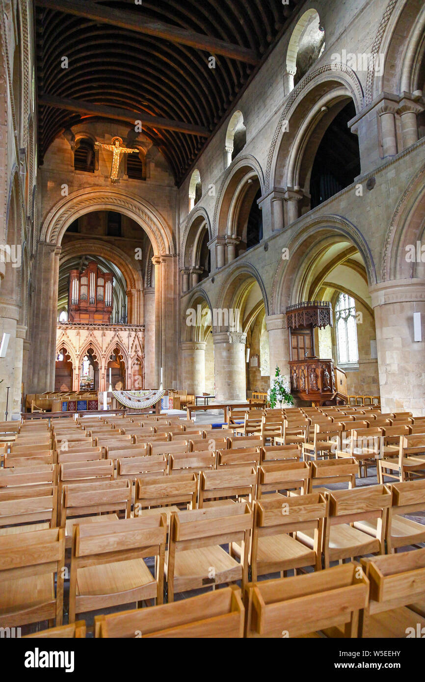 The altar, and 'Christus Rex' sculpture by Peter Ball, in the Nave of ...