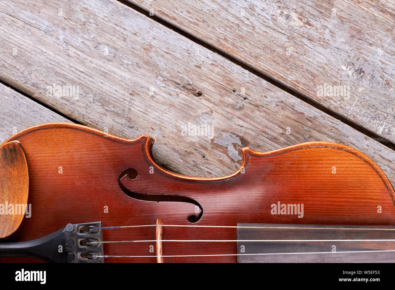 Part of violin and copy space Stock Photo - Alamy