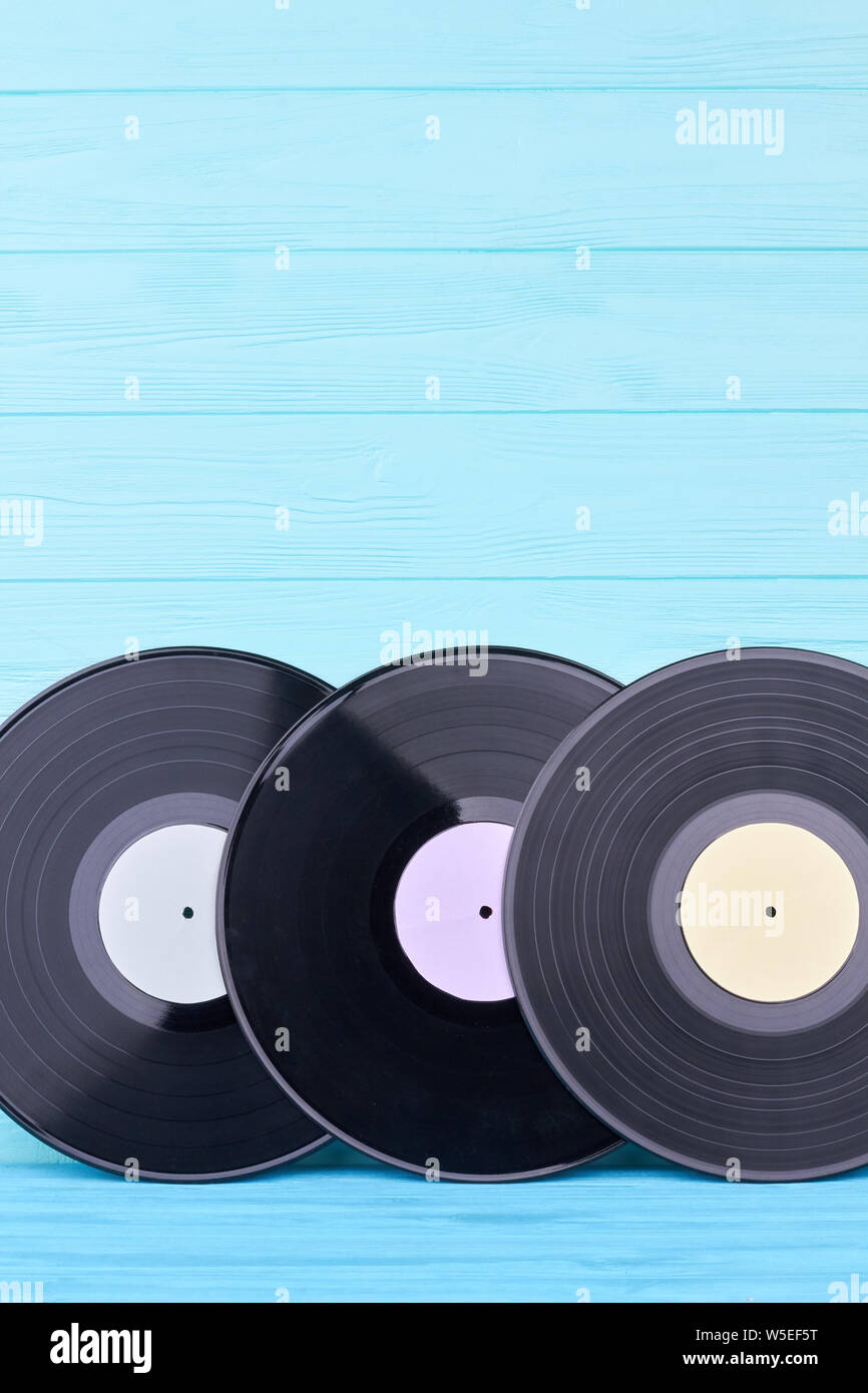 Set of vinyl records and copy space Stock Photo - Alamy