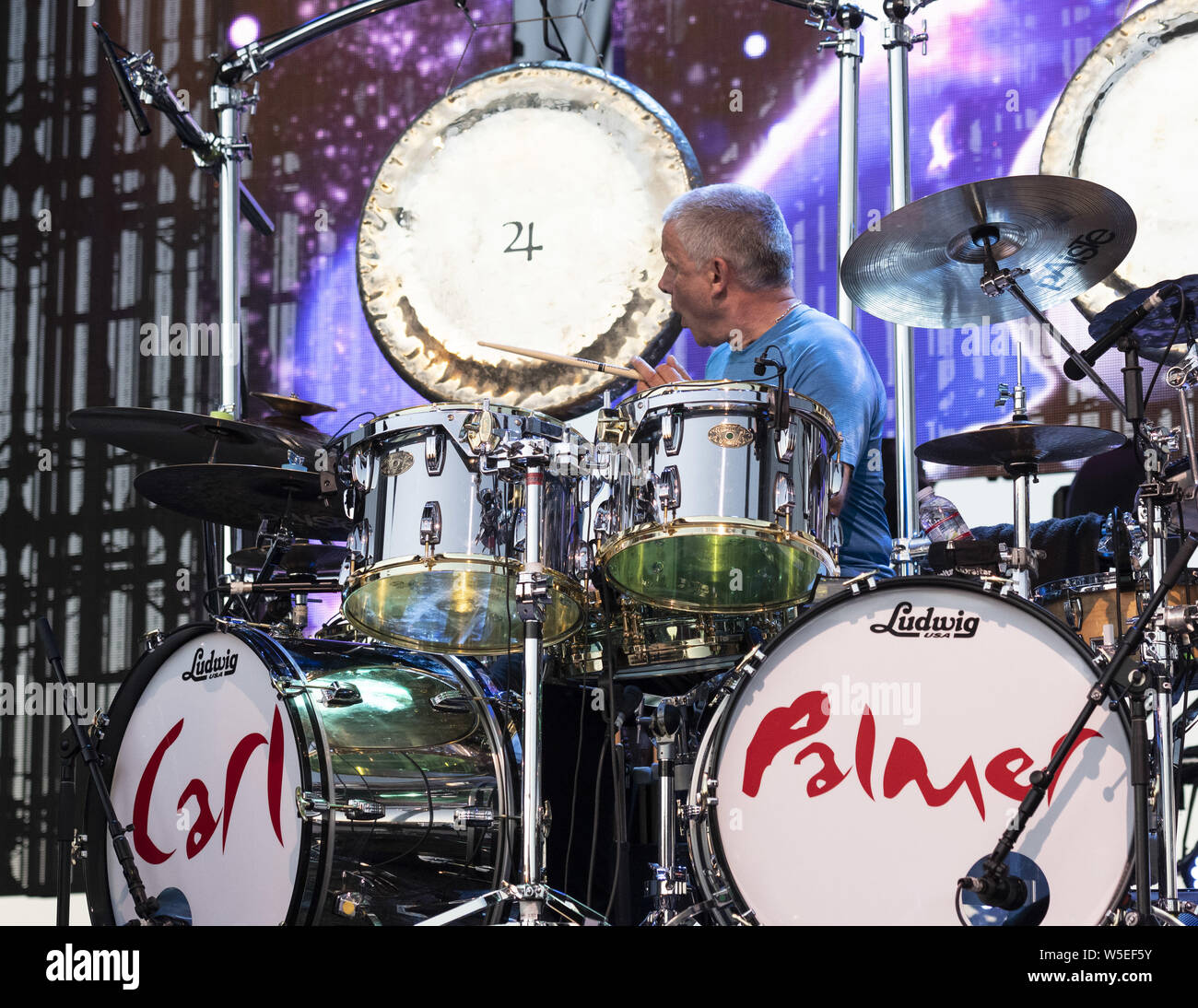 July 27, 2019, Irvine, California, USA: CARL PALMER of Asia at Five ...