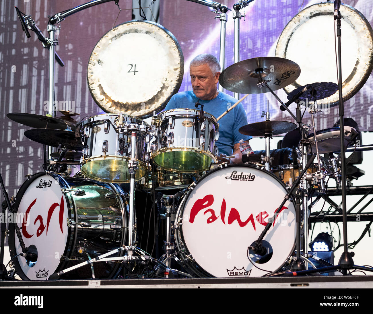 July 27, 2019, Irvine, California, USA: CARL PALMER of Asia at Five ...