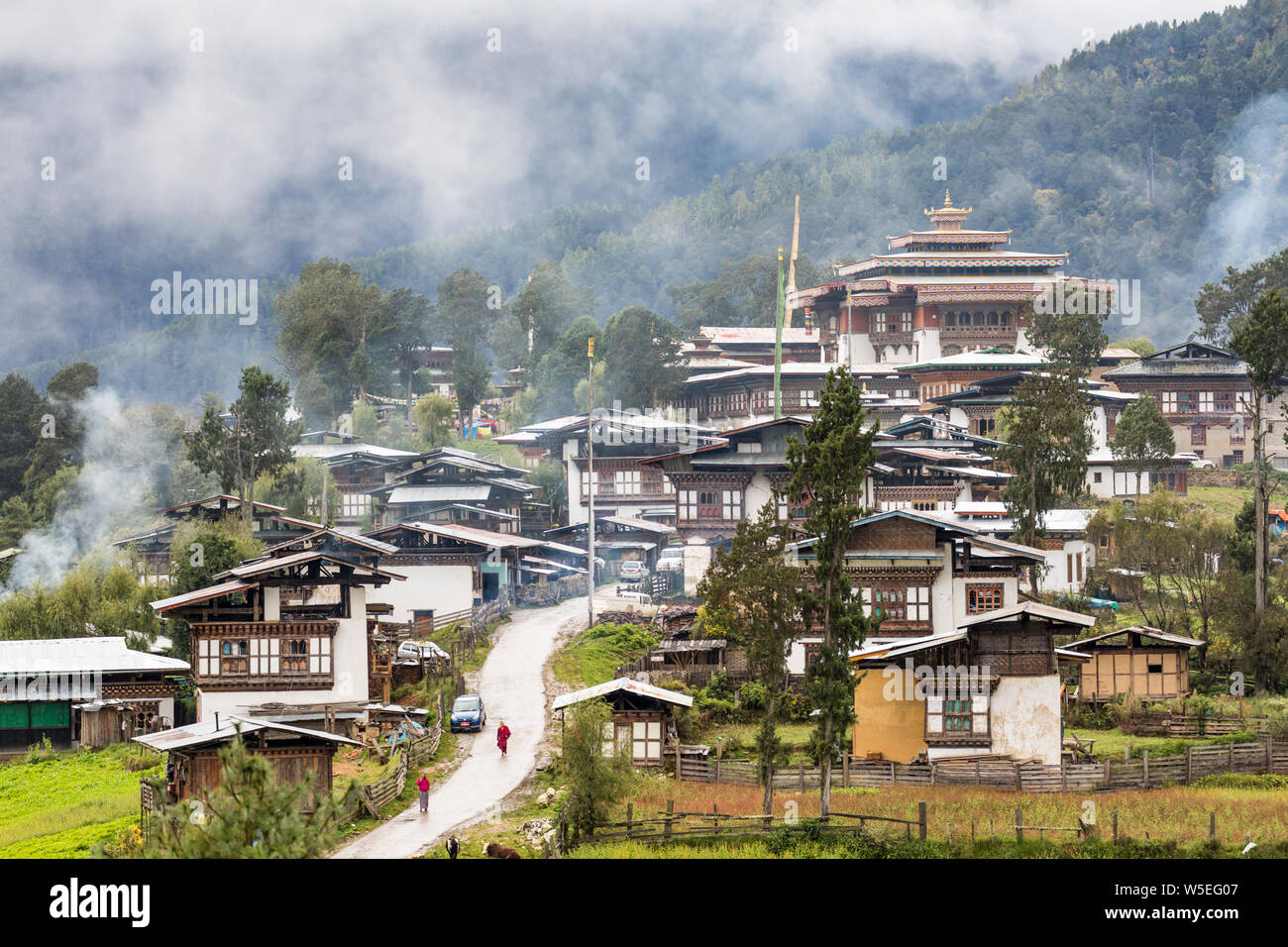 Buddhist monk walking through monastery hi-res stock photography and ...