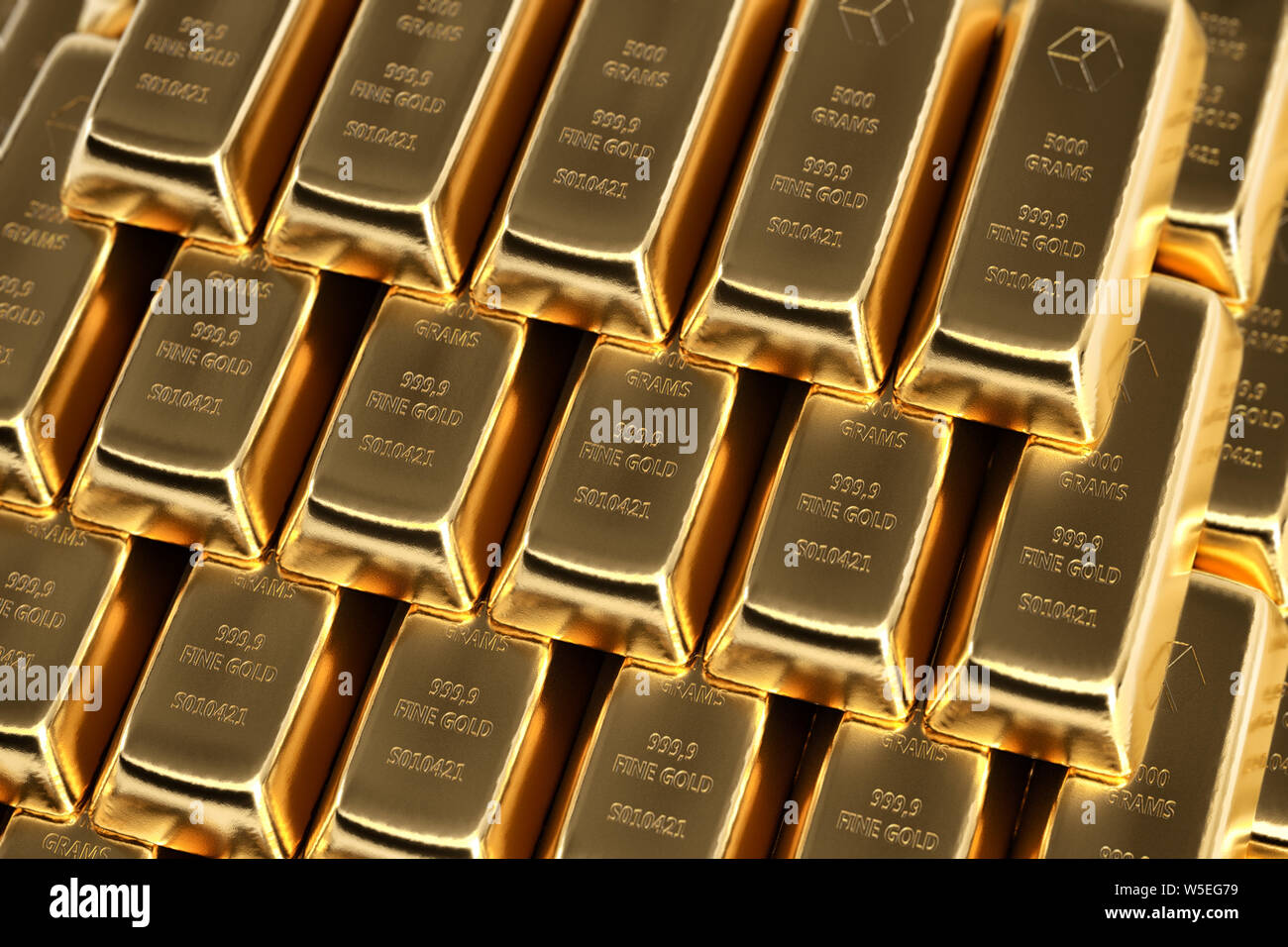 Gold bars background - 3d rendering Stock Photo - Alamy