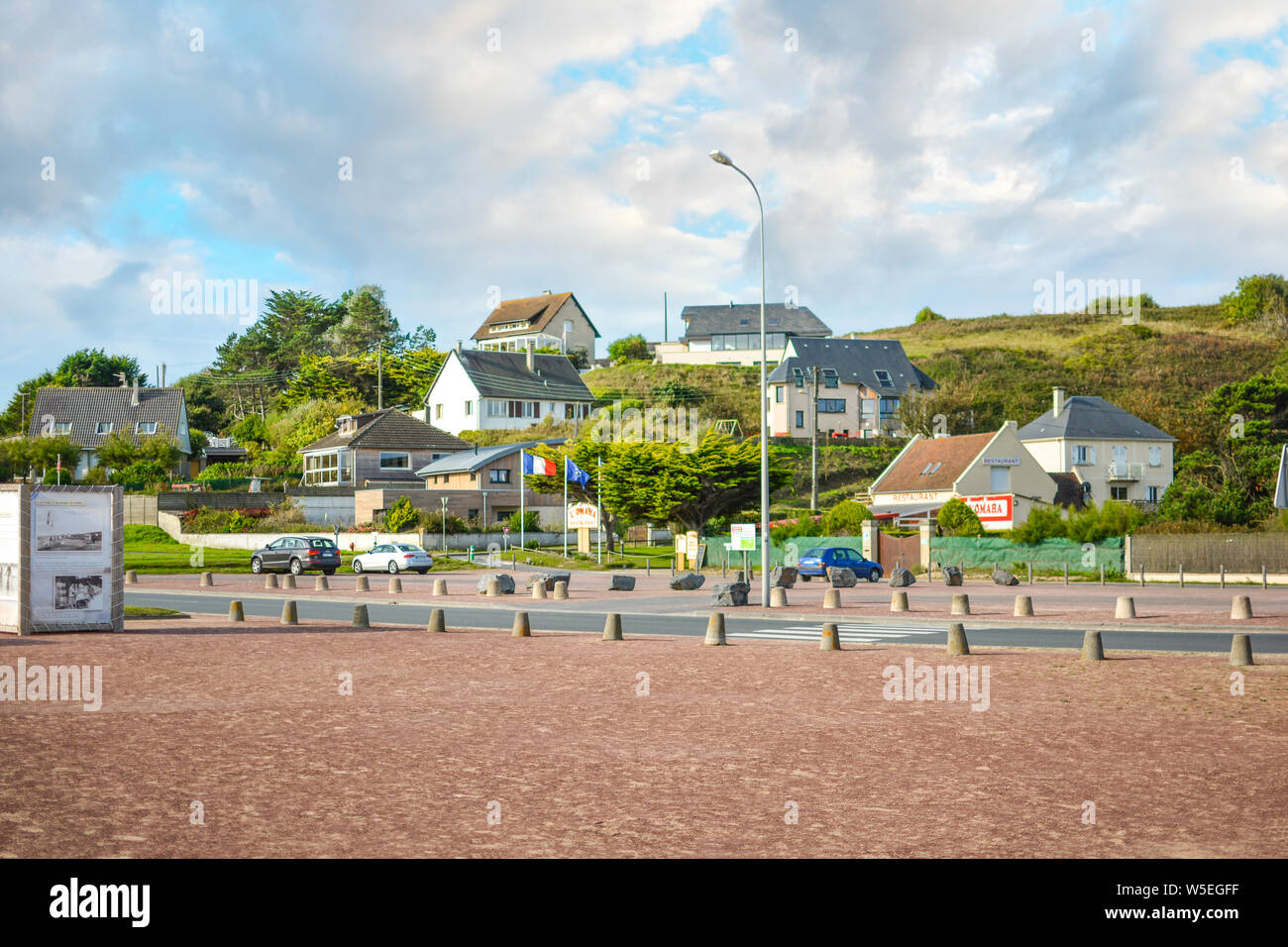 The French village of Vierville-sur-Mer along the coast of the English ...
