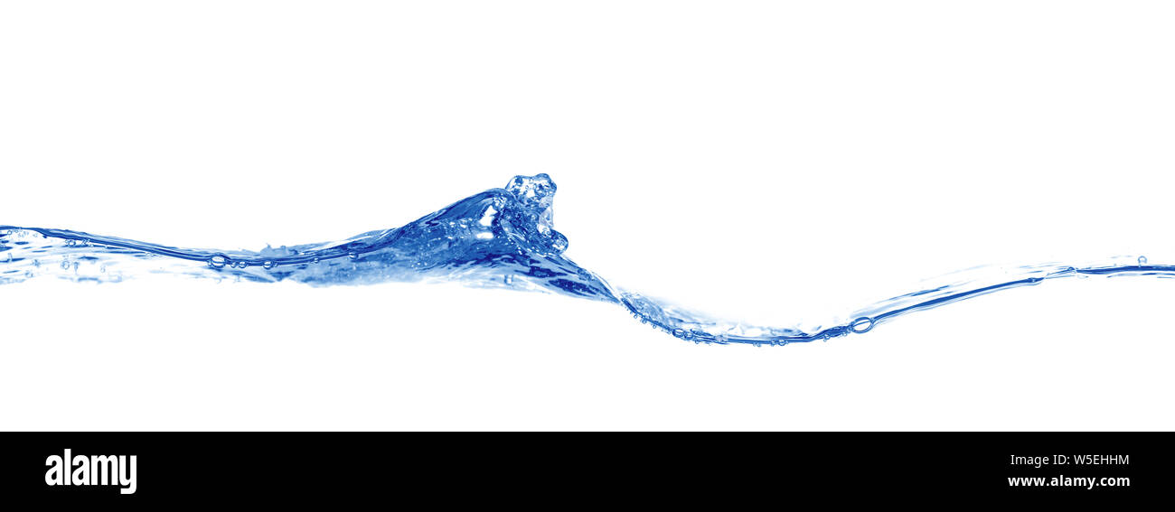 Long blue wave isolated on white Stock Photo - Alamy