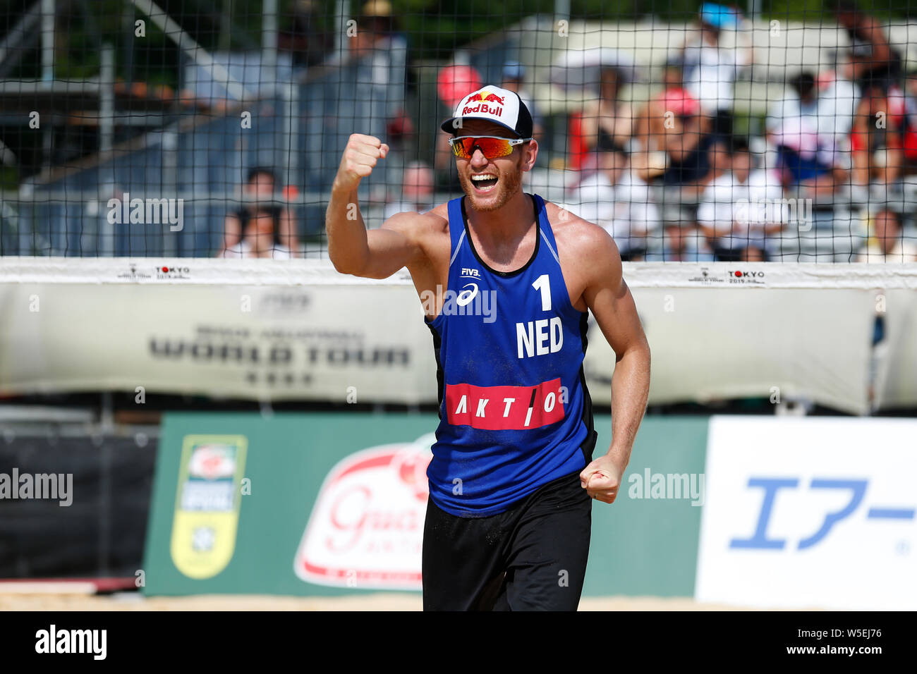 Tokyo, Japan. 28th July, 2019. Alexander Brouwer (NED) Beach Volleyball ...