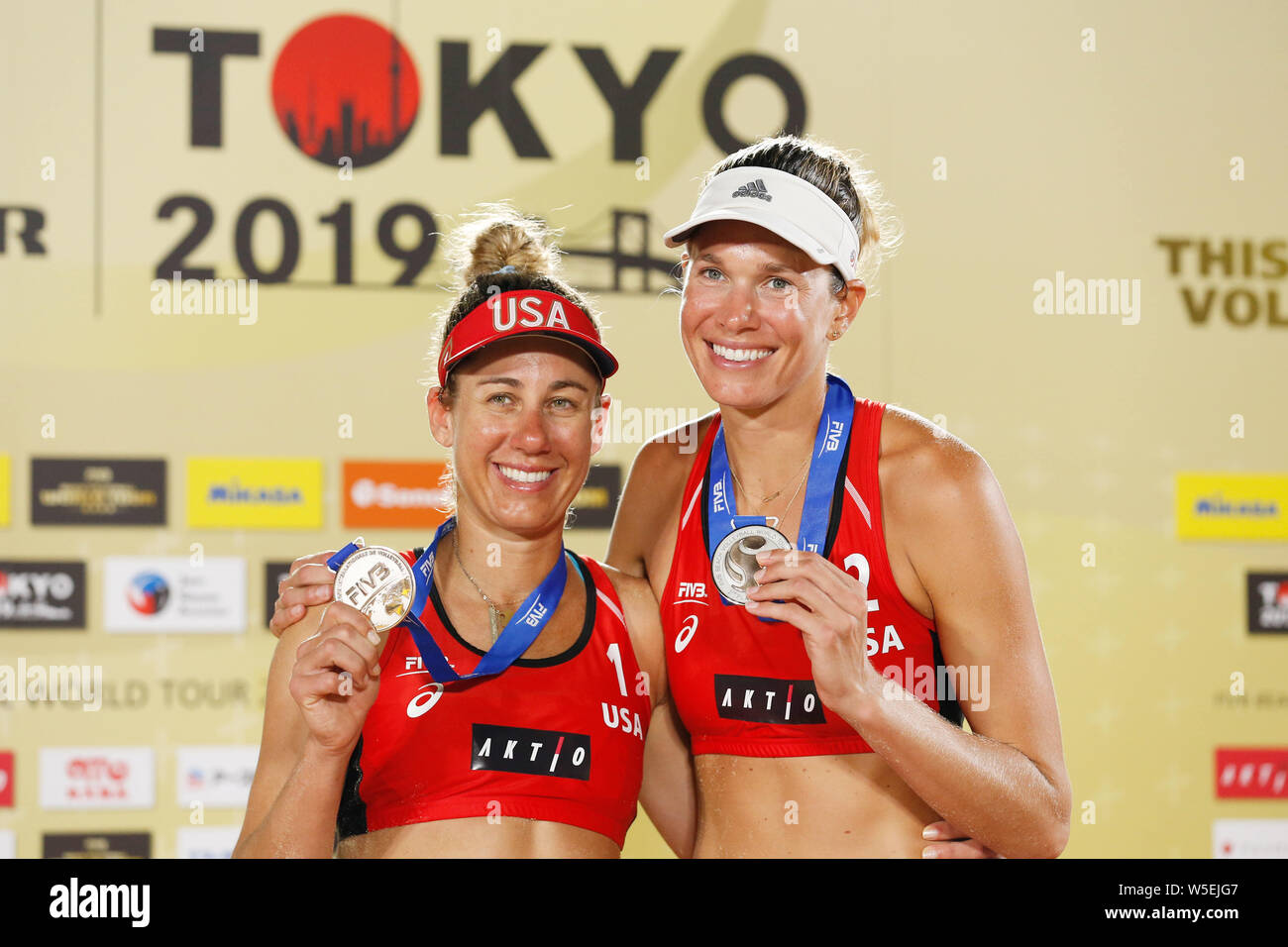 Tokyo, Japan. 28th July, 2019. April Ross & Alexandra Klineman (USA ...
